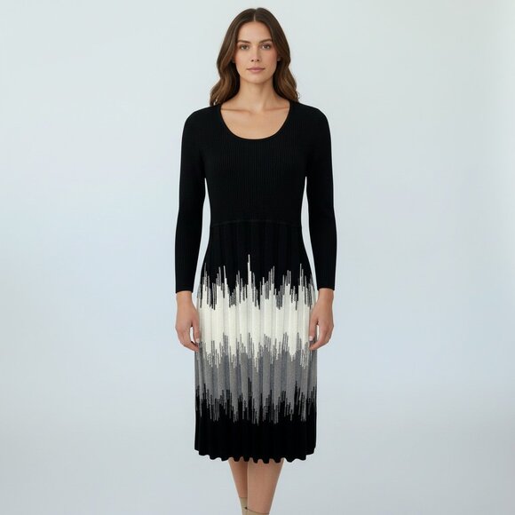 Sandra Darren | Dresses | Sandra Darren Womens Dress Black White Long ...